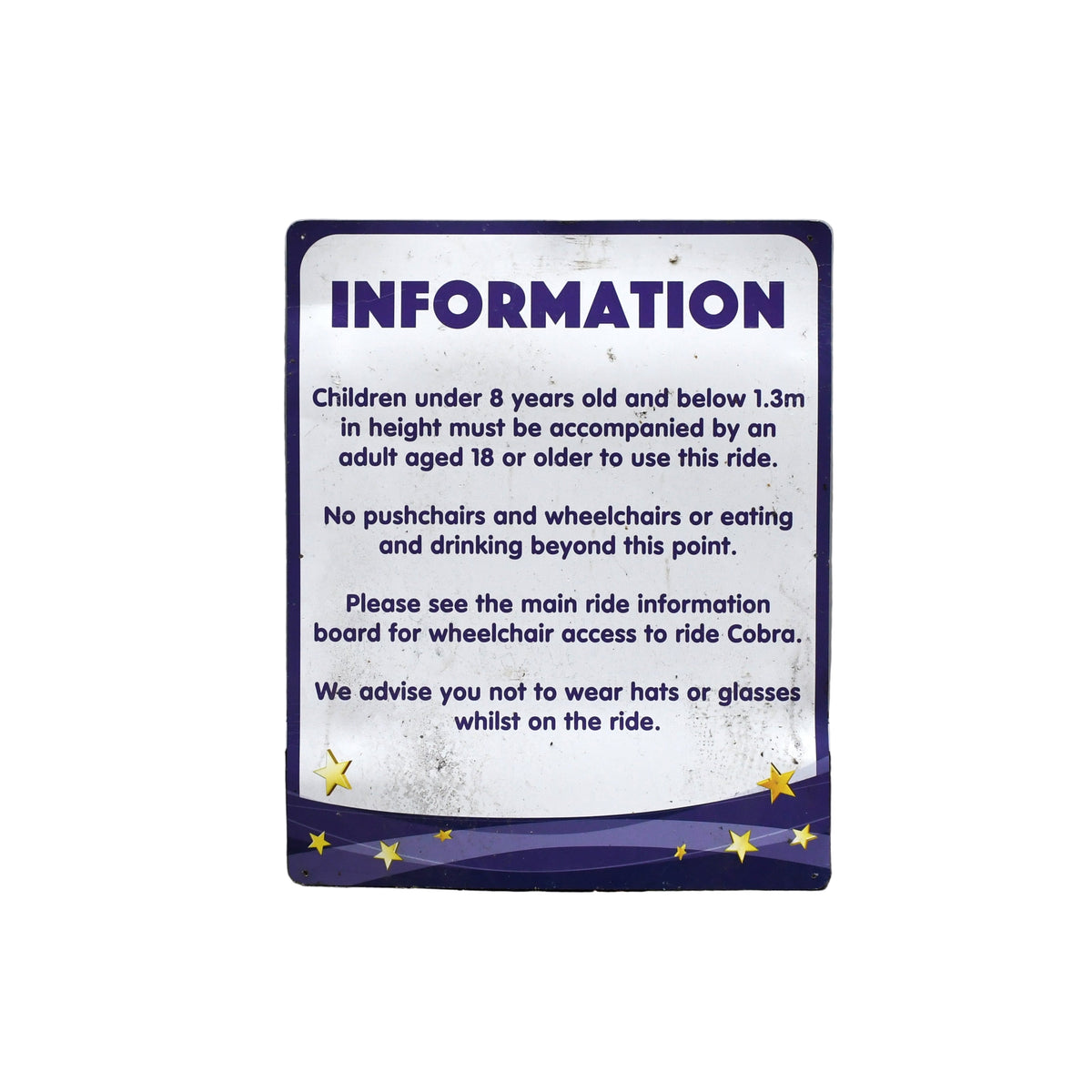 Cobra Ride Information Sign – Paultons Park